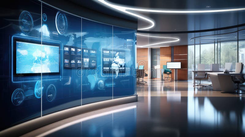 Automation High Tech Office Stock Illustration - Illustration of nology ...