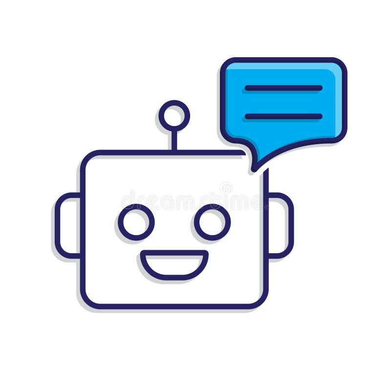 Automation Icon. AI Chatbot Symbol. Robot Face and Chat Bubble Stock ...