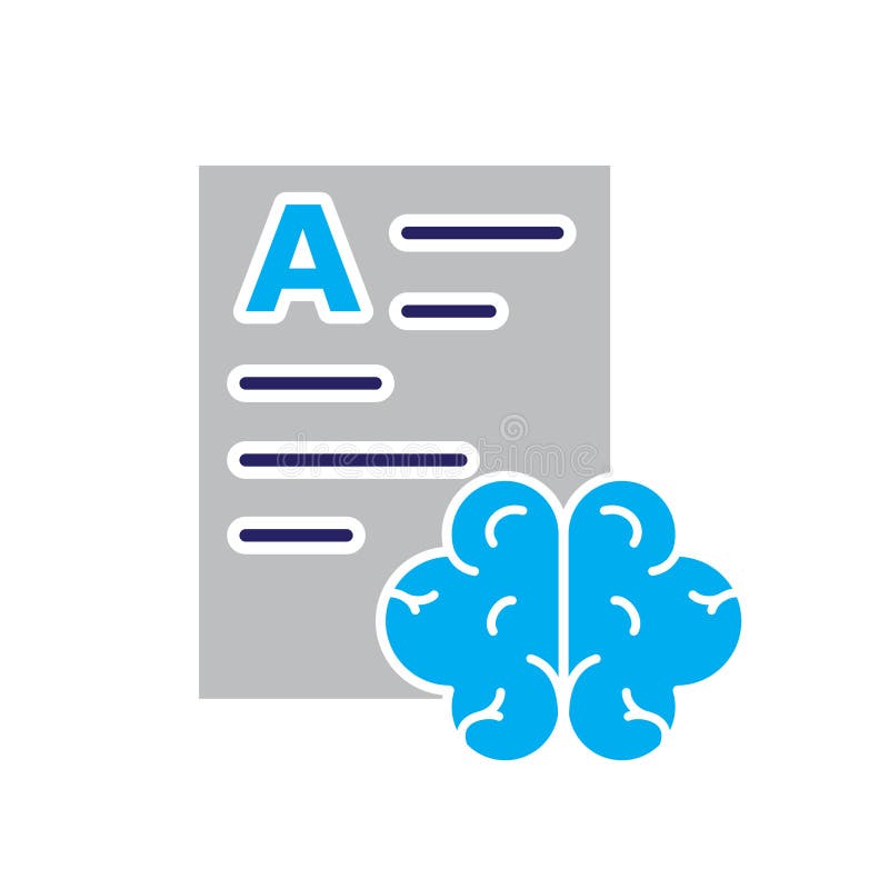 Automation Icon. AI Data Analysis Symbol. Data Paper with Brain Stock ...