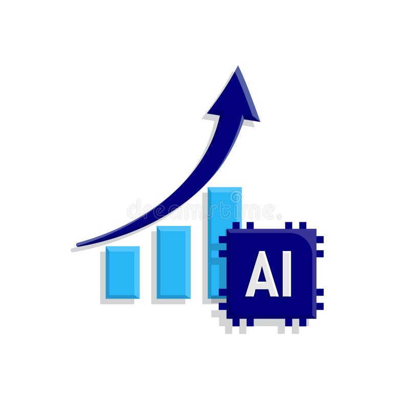 Automation Icon. Data Analysis Symbol. Ai and Rising Graph Stock Vector ...