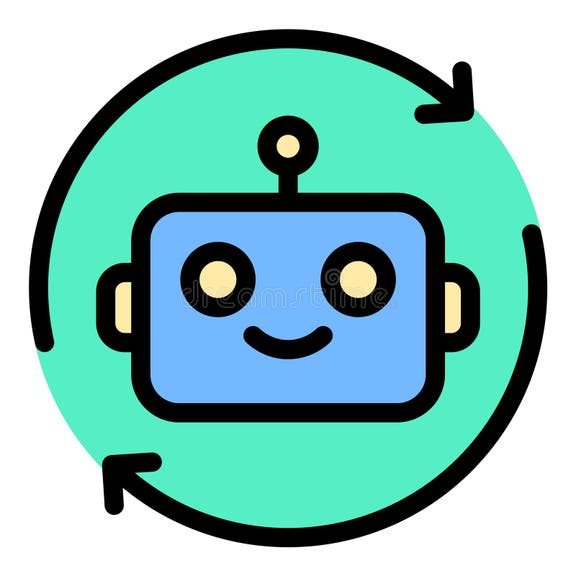 Automation Icon Flat Line Style Illustration Representing Automated ...