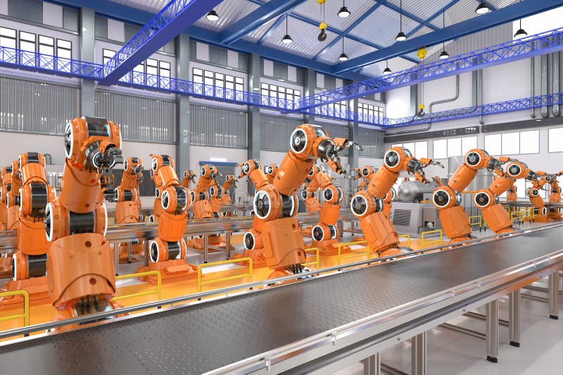 Automation Industry Concept with 3d Rendering Robot Assembly Line Stock ... Automation Industry Concept with 3d Rendering Robot Assembly Line Stock ...