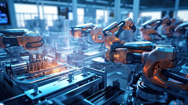 Automation Innovation Technology Background Stock Illustration - Illustration of assembly ...