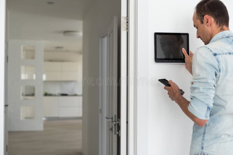 Automation, Internet of Things and Technology Concept - Thinking Man ...