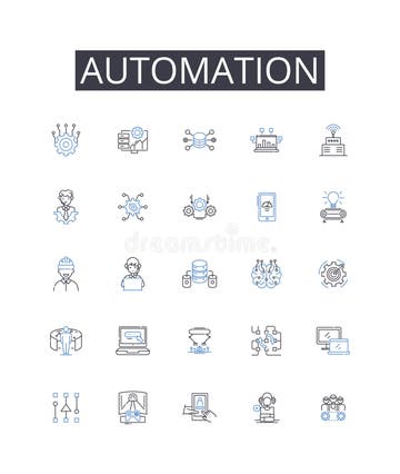 Automation Line Icons Collection. Mechanization, Innovation ...
