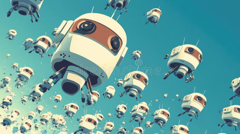 Automation Looping Robot Swarm Stock Illustration - Illustration of looping, generated: 402501344