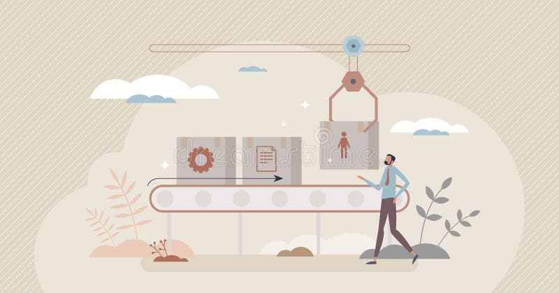 Automation and Modern Machine Work Replacing Human Job Tiny Person ...