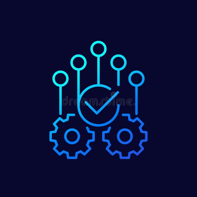 Automation or Optimization Icon, Linear Vector Stock Illustration ...