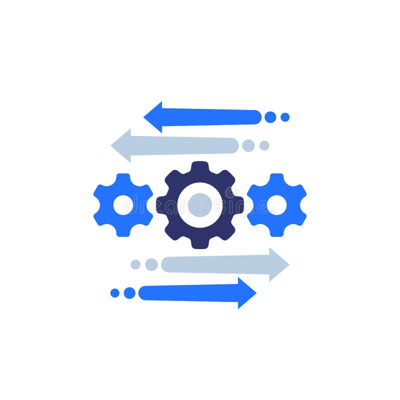 Automation and Optimization Process Icon on White Stock Vector ...
