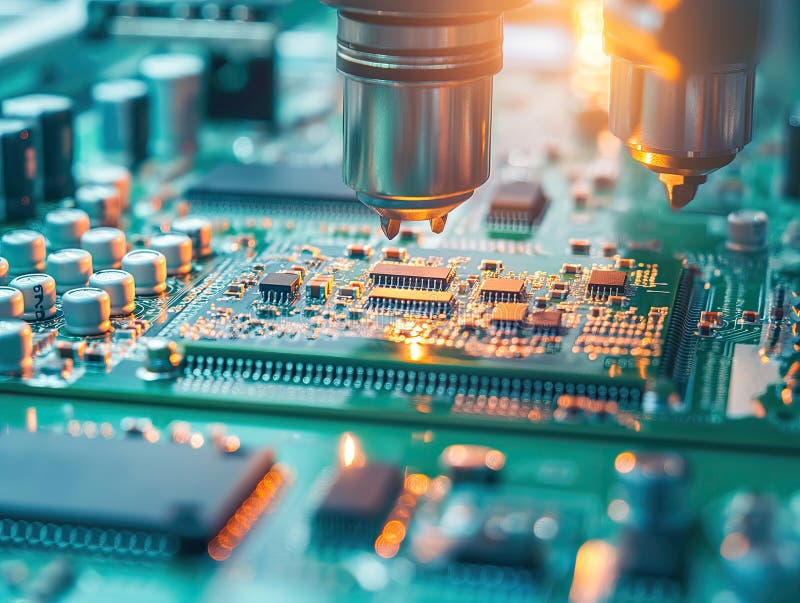 Automation Precision in Electronic Manufacturing Stock Photo - Image of ...