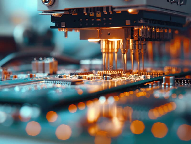 Automation Precision in Electronic Manufacturing Stock Image - Image of ...