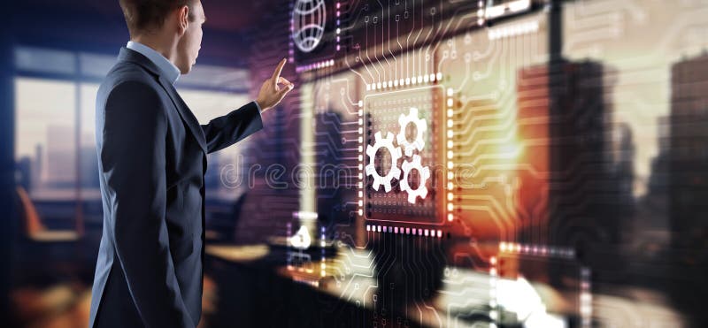 Automation Process Innovation Technology Concept. Software Business ...