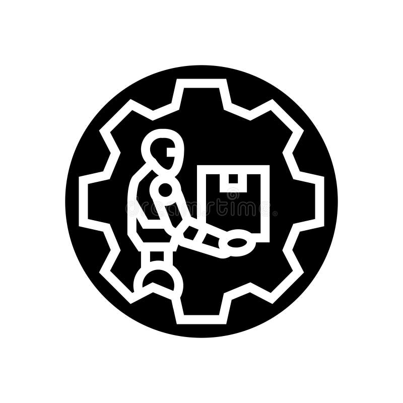 Automation Robot Deep Learning Glyph Icon Vector Illustration Stock ...