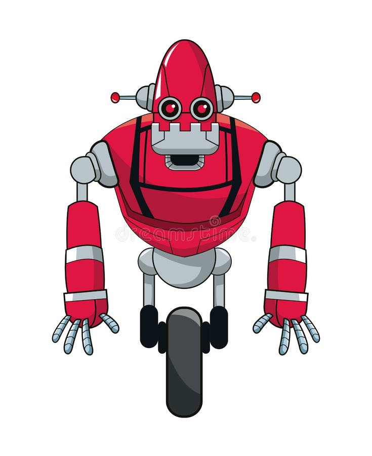 Automation Rouge De Robot Avec La Roue Illustration de Vecteur ...