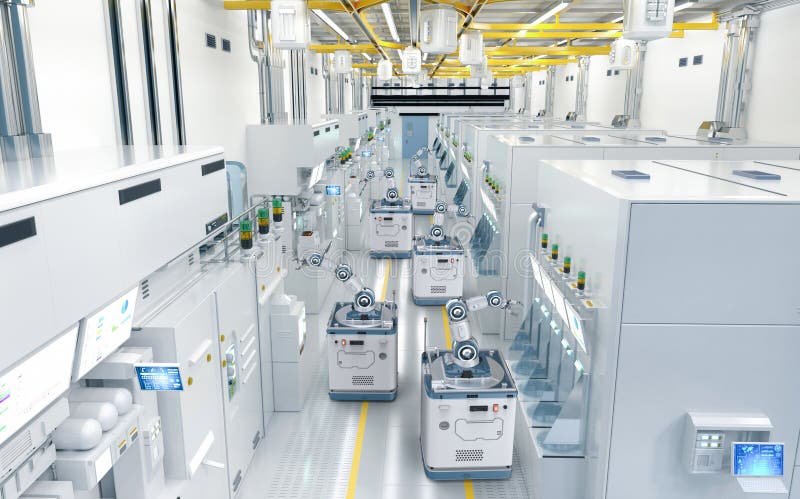 Automation Semiconductor Manufacturing with Robotic Arms in Factory ... Automation Semiconductor Manufacturing with Robotic Arms in Factory ...