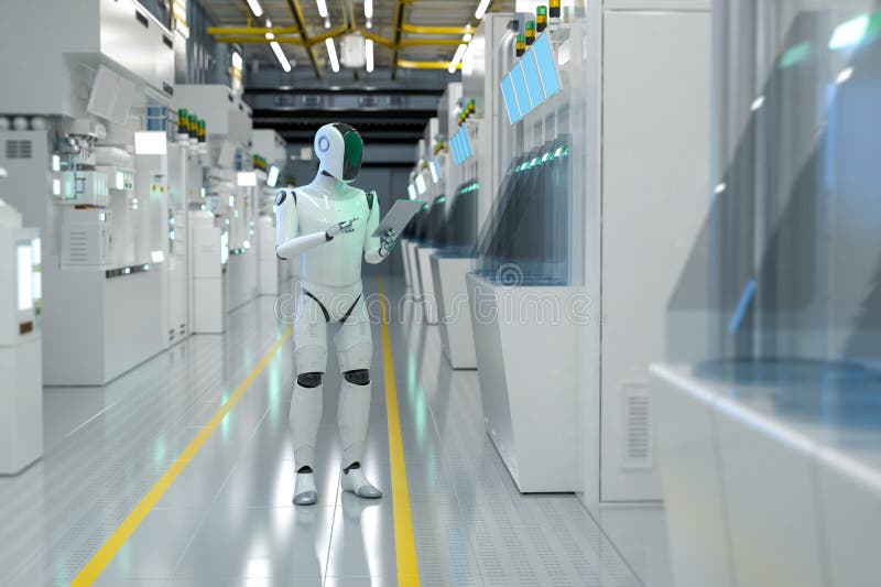 Automation Semiconductor Manufacturing with Robotic Arms in Factory ...