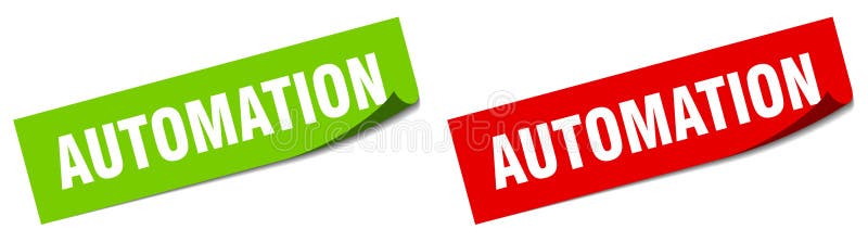 Automation Sticker. Automation Sign Set Stock Vector - Illustration of ...