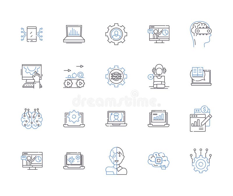 Automation Tech Outline Icons Collection Automation Technology