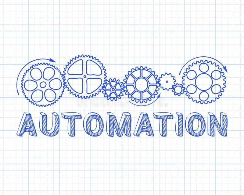 Automation Blueprint Tech Drawing Stock Vector - Illustration of ...