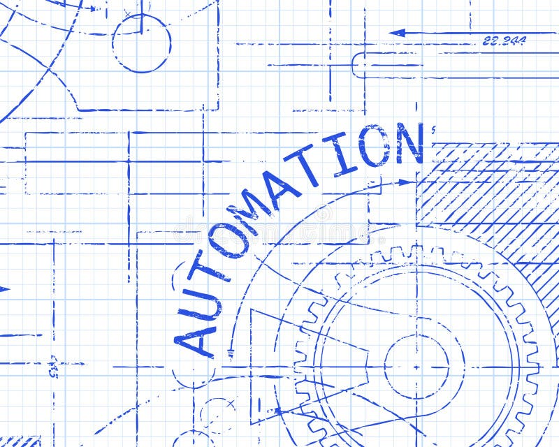 Automation Blueprint Tech Drawing Stock Vector - Illustration of ...