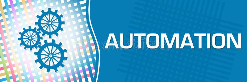 Automation Blue Banner stock illustration. Illustration of automation ...