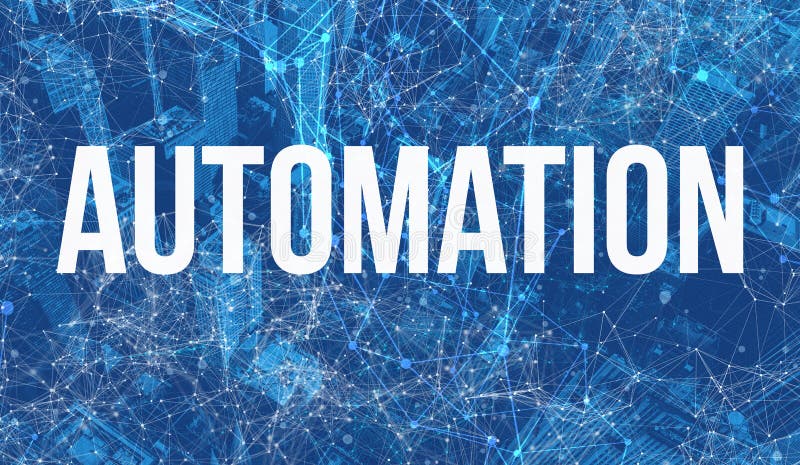 Automation Theme with Abstract Network Patterns and Manhattan ...