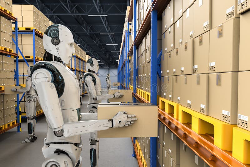 Automation Warehouse Concept Stock Illustration - Illustration of ...