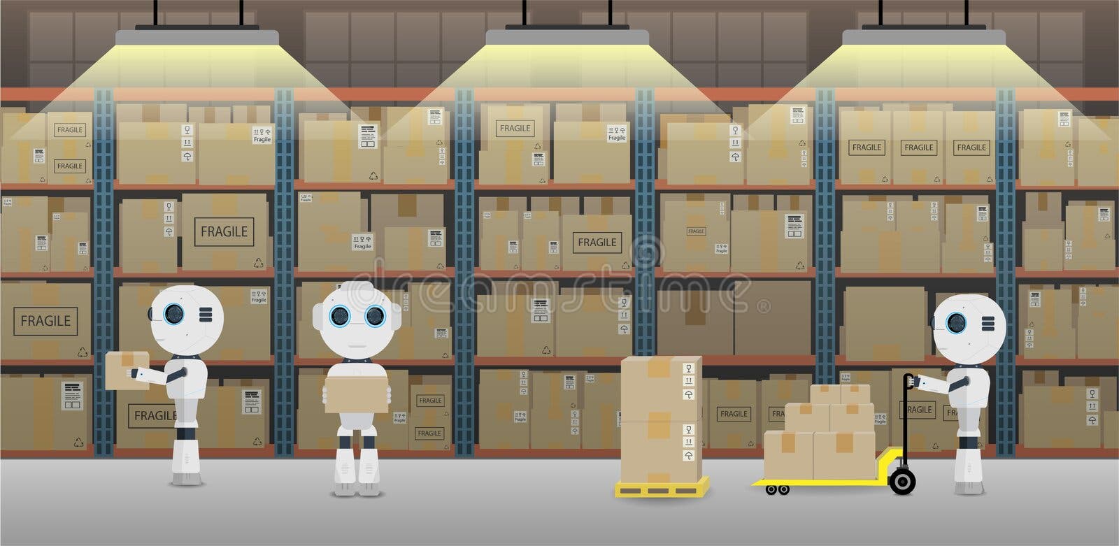 Automation Warehouse Concept Stock Illustration - Illustration of ...