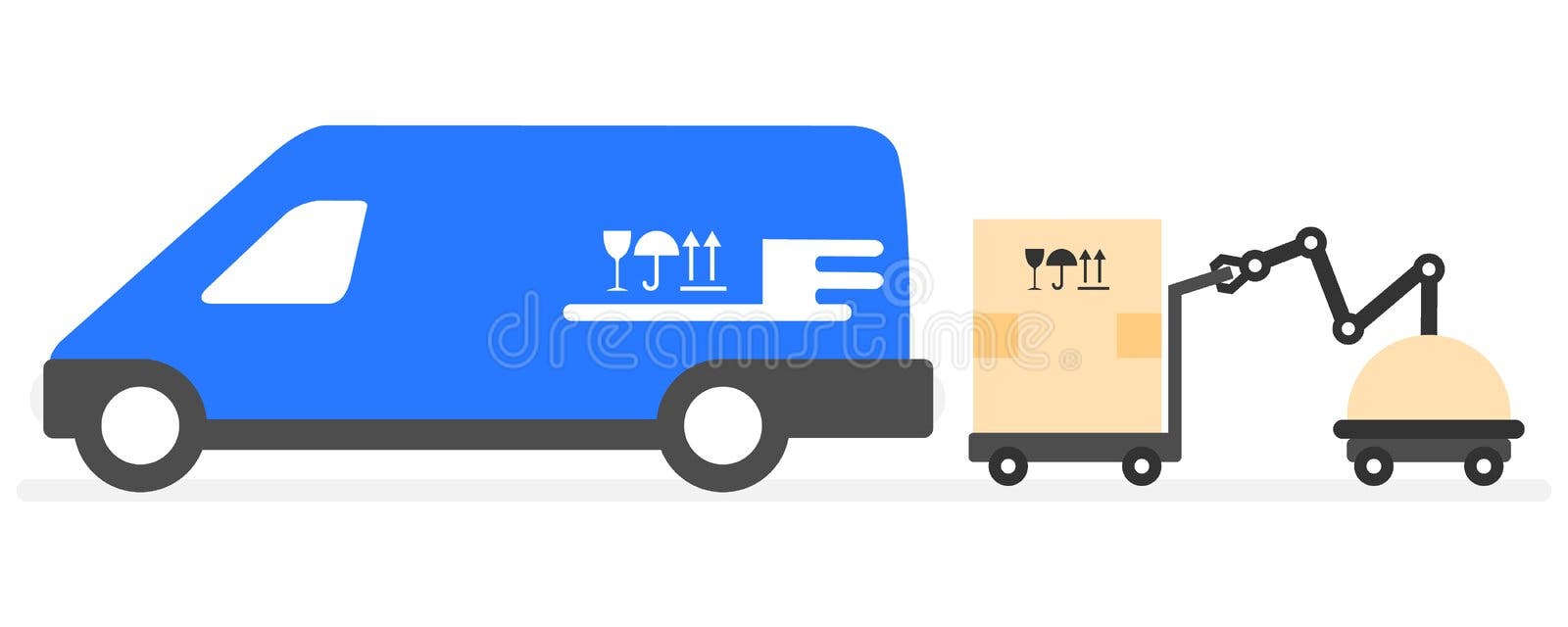 Robot Loader Line Icon, Robotization Concept, Robotic Packaging Sign on ...