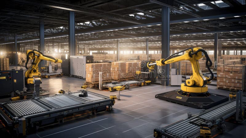 Automation Warehouse Technology Stock Illustration - Illustration of ...