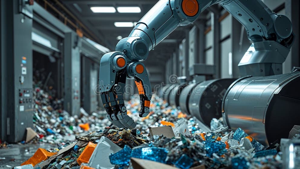 Automation in Waste Sorting with Robotic Arm in Recycling Facility ...