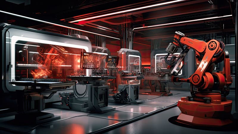 Automation Workshop Technology Stock Illustration - Illustration of ...