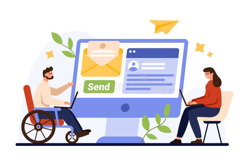 Sending a Letter in an Envelope Stock Vector - Illustration of pattern ...