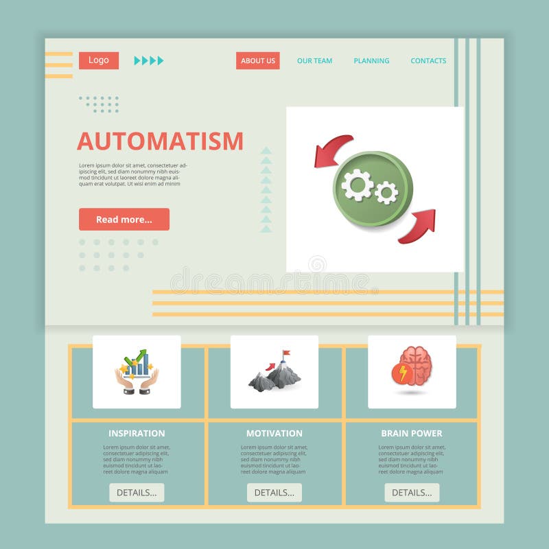 Automatism Flat Landing Page Website Template. Inspiration, Motivation ...