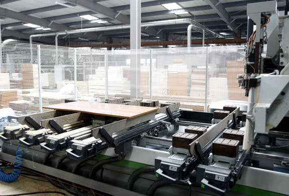 Automatized wood factory stock photo. Image of automated - 20417392