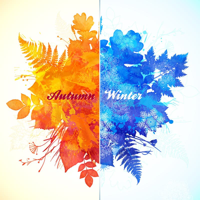 Automne - Vecteur D'aquarelle De Saison D'hiver Illustration de Vecteur ...