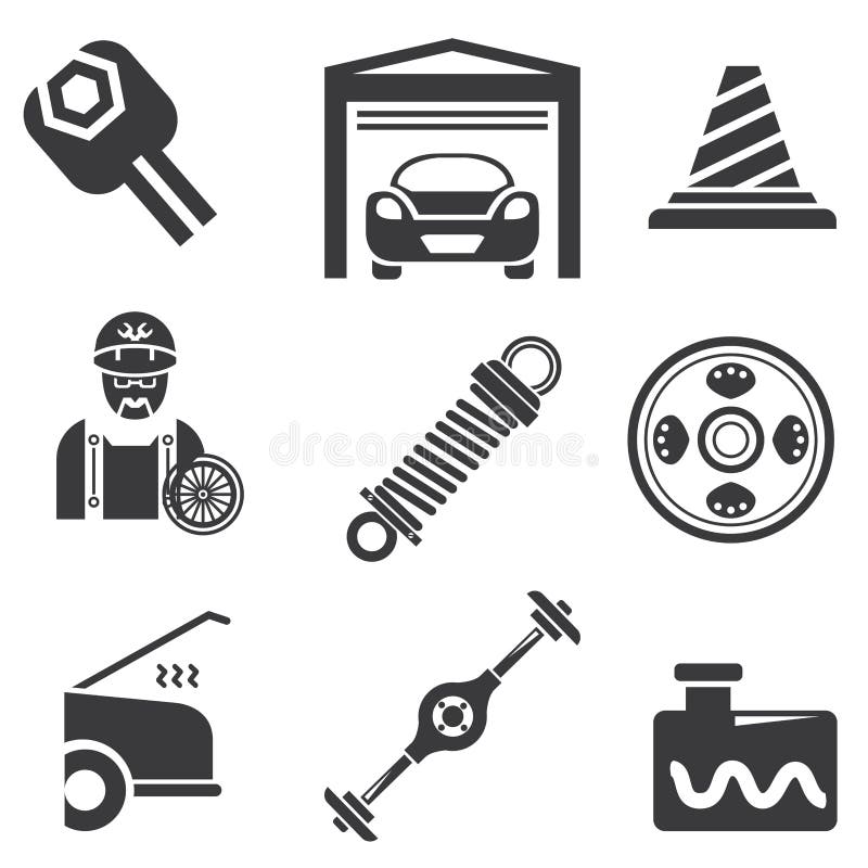 Auto pictogrammen vector illustratie. Illustration of groep - 28568170