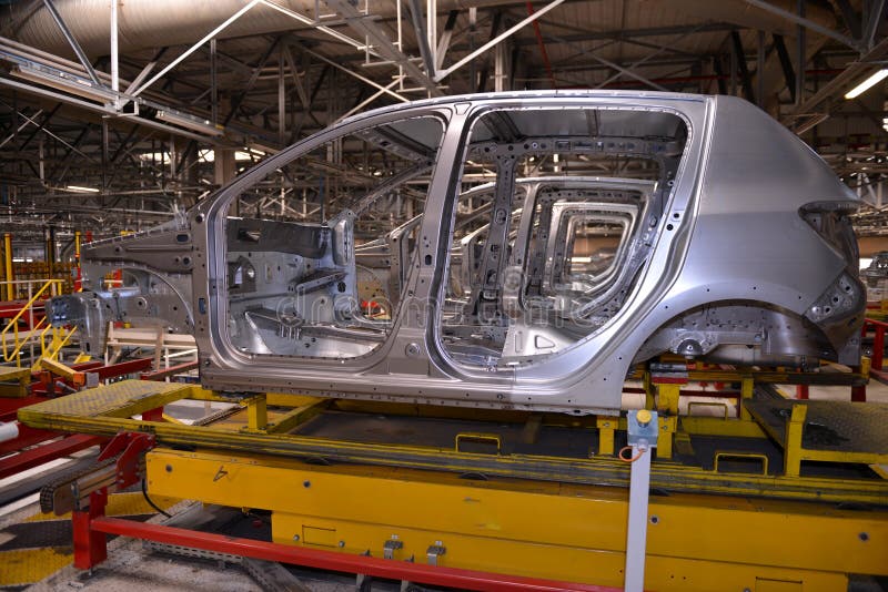 Automobile Assembly Line Production.Car Production Stock Image - Image ...
