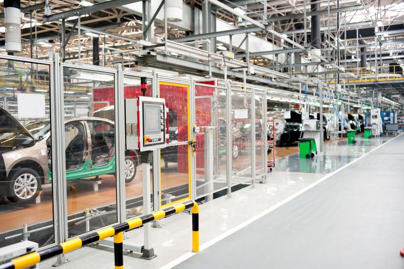 Automobile Assembly Shop Production Line Stock Image - Image of metal ...
