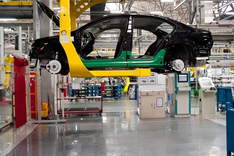 Automobile Assembly Shop Production Line Stock Image - Image of ...