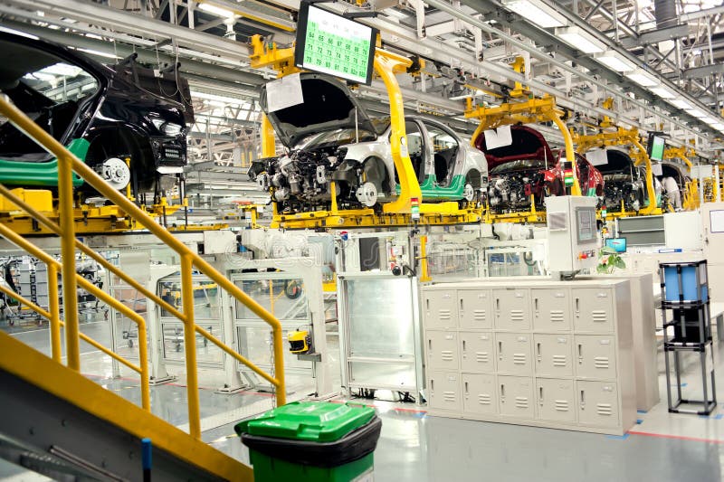 Automobile Assembly Shop Production Line Stock Image - Image of ...