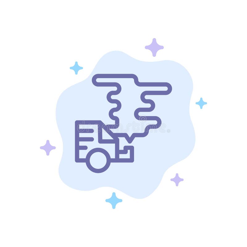 Automobile, Car, Emission, Gas, Pollution Blue Icon on Abstract Cloud ...