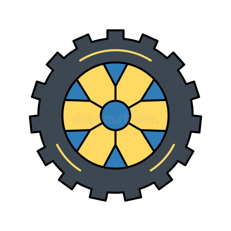 Automobile Car Tyre Gear Icon Stock Vector - Illustration of metal ...