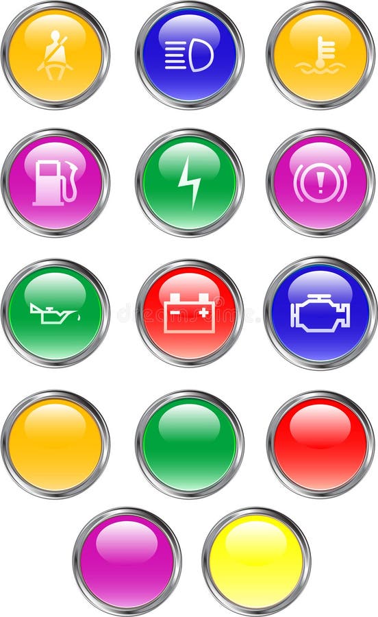 Automobile Dashboard Buttons Stock Vector - Illustration of brakes ...