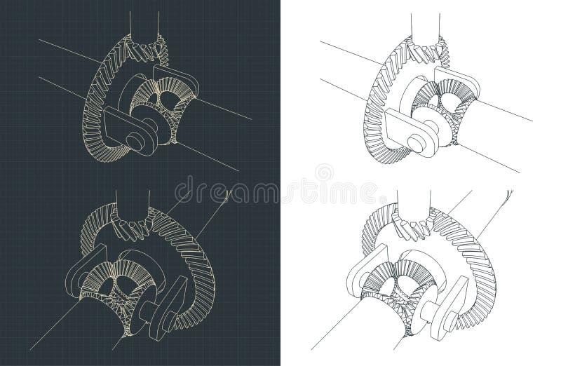Automobile Differential Drawings Stock Vector - Illustration of power ...