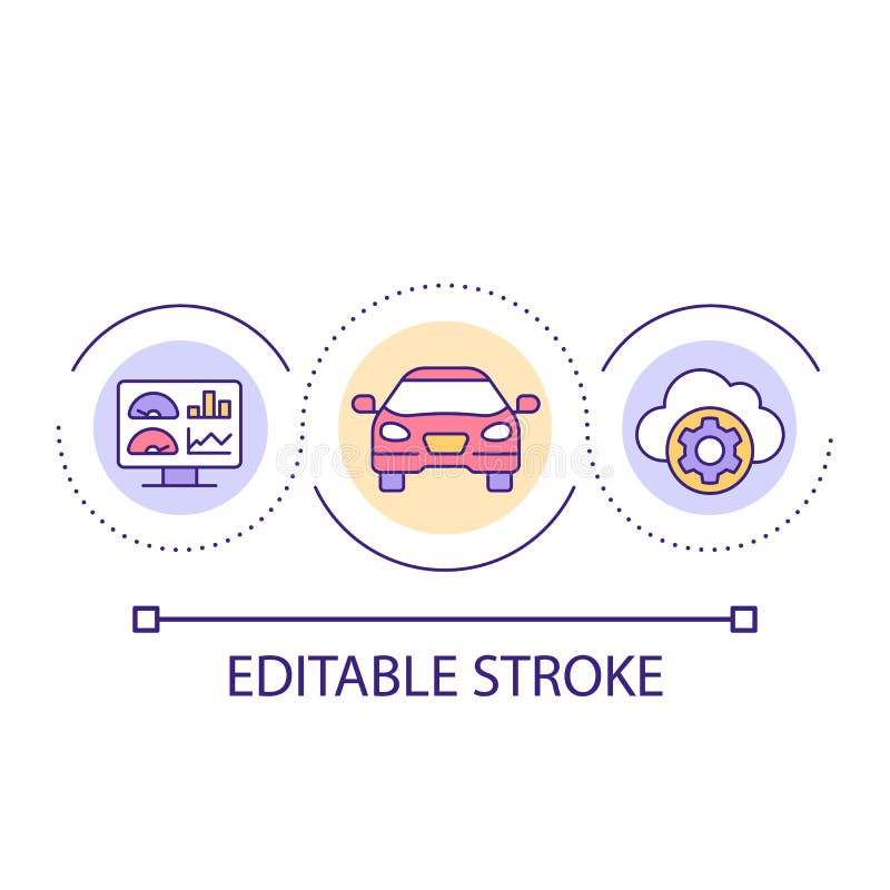 Automobile Digital Data Storage Loop Concept Icon Stock Vector ...