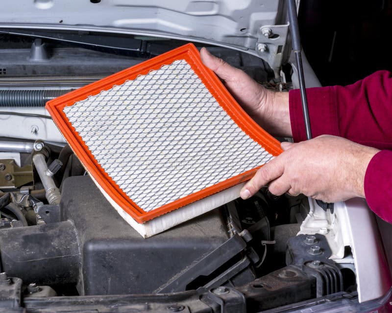 Automobile Engine Air Fileter Checked Stock Image - Image of work ...