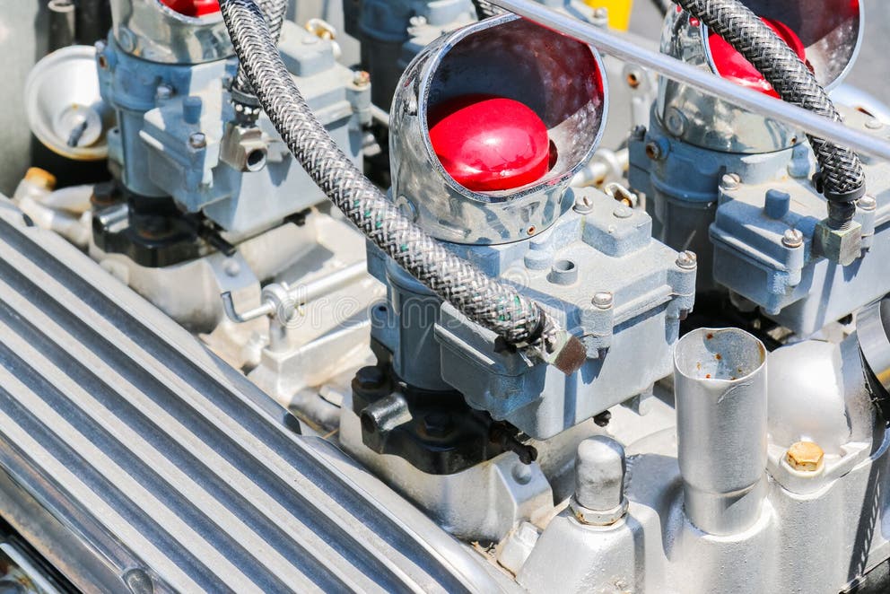 Automobile Engine Close Up in Daylight. Stock Image - Image of ...