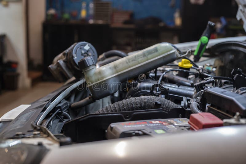 Automobile Engine with Disassembled Parts Stock Image - Image of ...