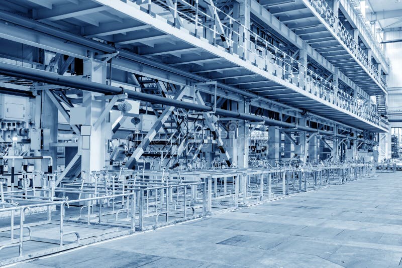 Automobile Factory Production Workshop Stock Image - Image of lines ...